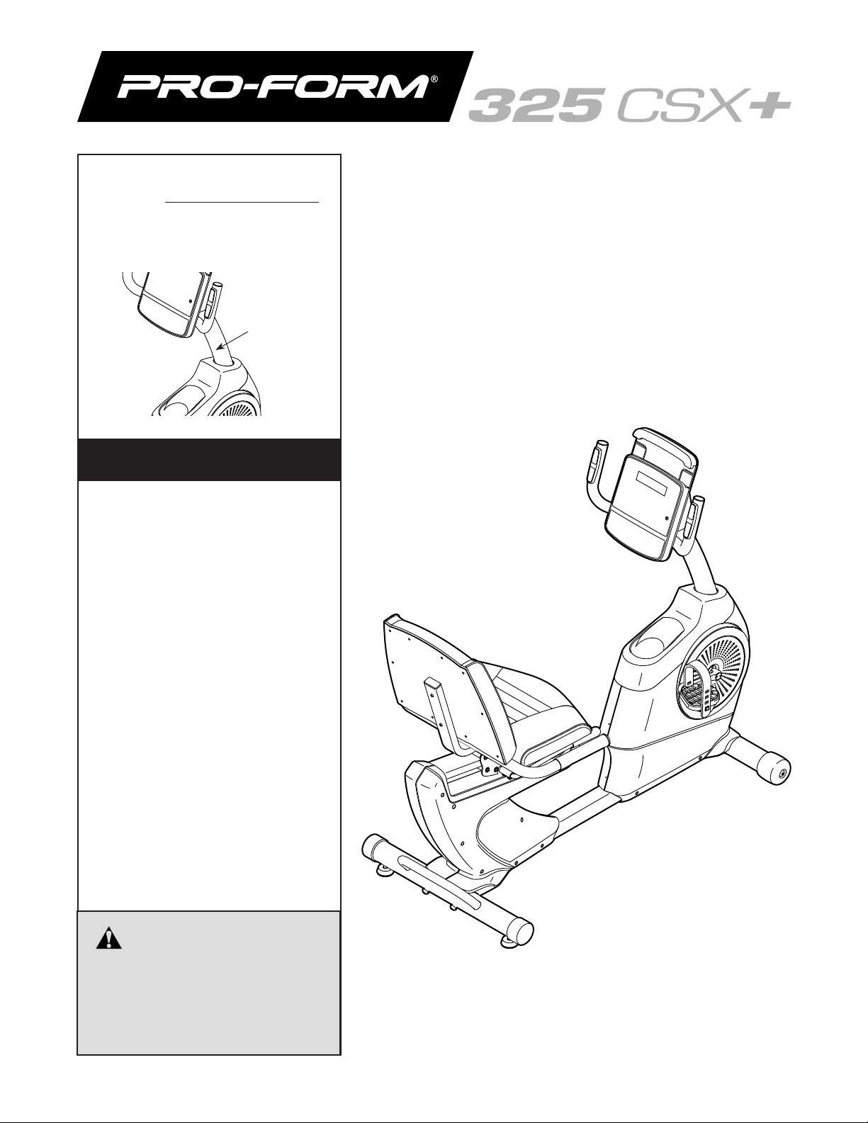 Handleiding Pro-Form 325 CSX+ Hometrainer