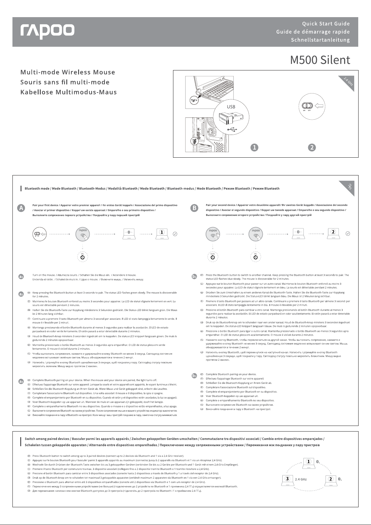Manual Rapoo M500 Silent Mouse