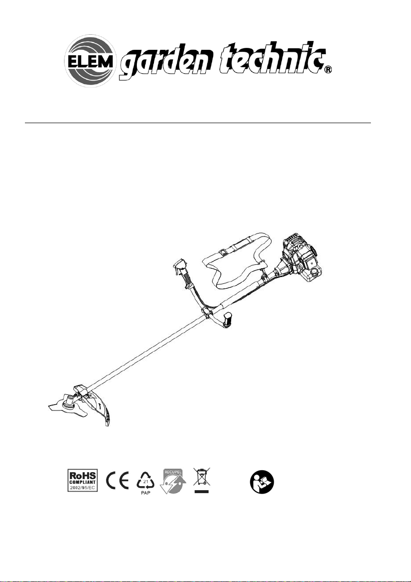 Handleiding ELEM Garden Technic DCBT33D Bosmaaier