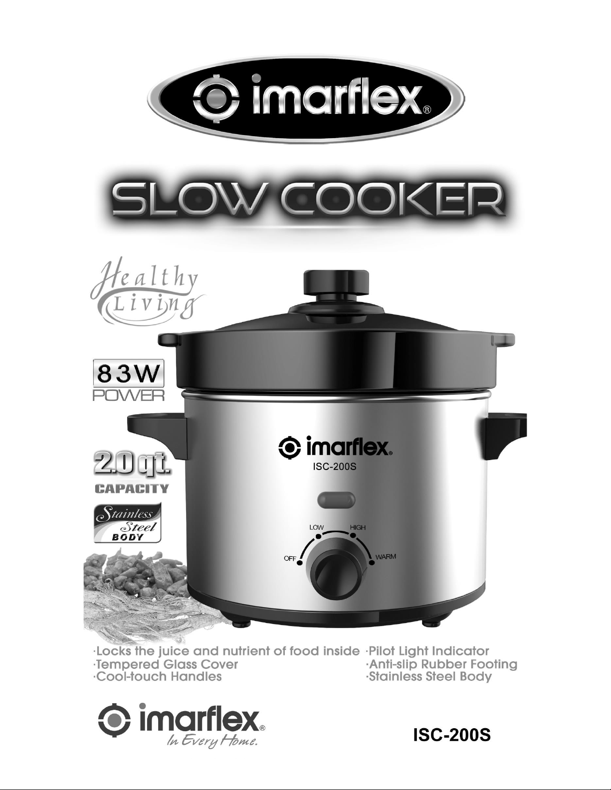 Manual Imarflex ISC-200S Slow Cooker