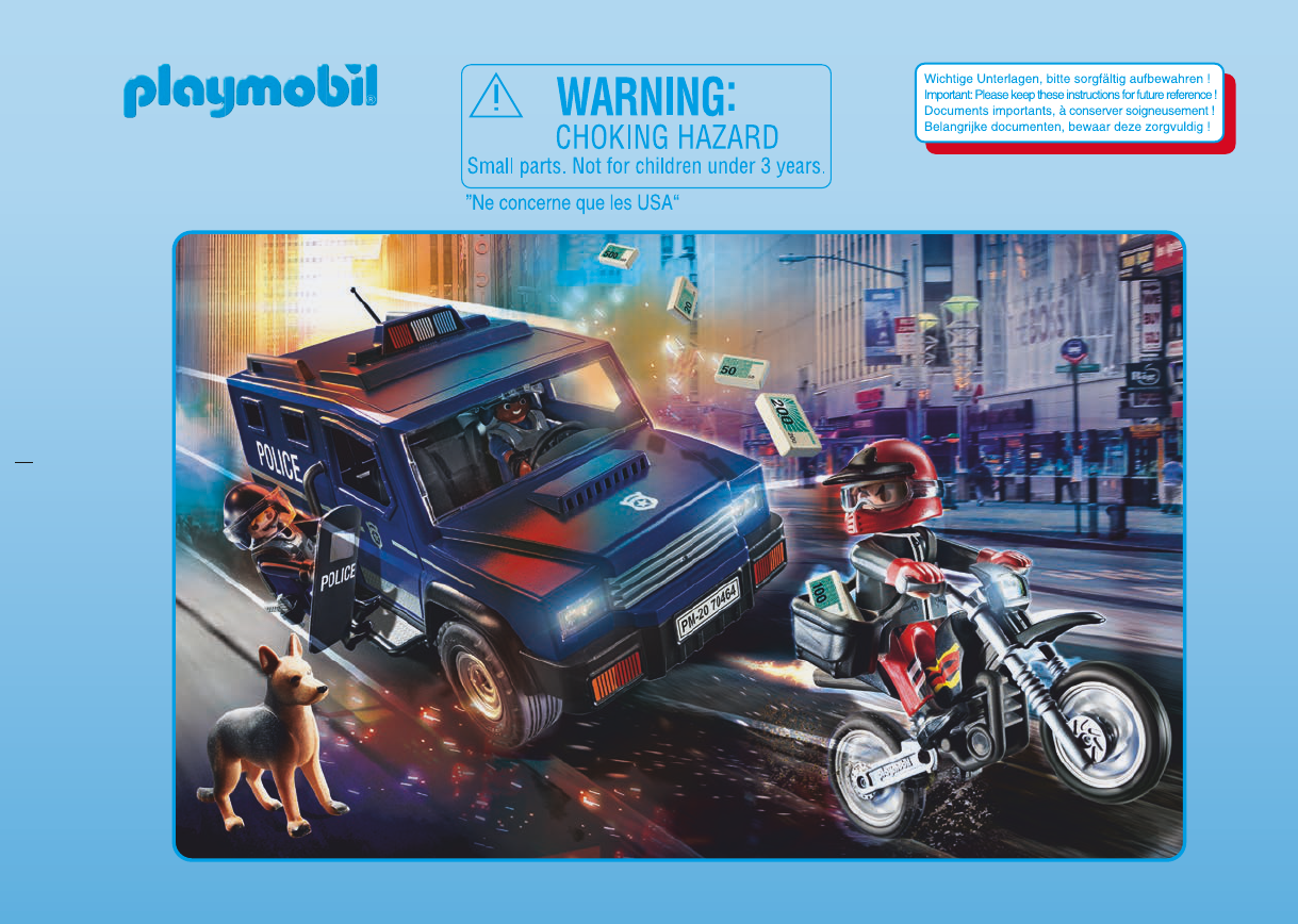 Handleiding Playmobil set 70464 Police Hogesnelheidsvolging van de politie