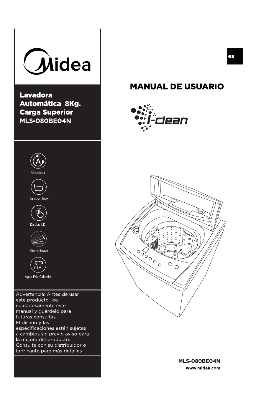 Manual de uso Midea MLS-080BE04N Lavadora