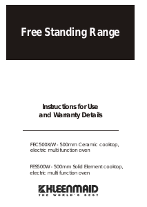 Manual Kleenmaid FEC500X Range