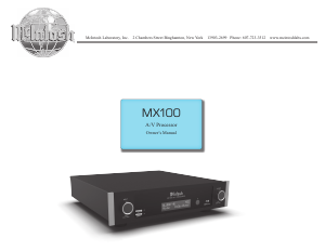 Manual McIntosh MX100 Receiver