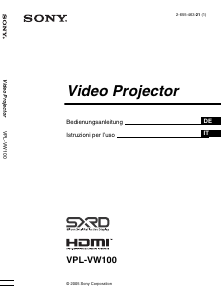 Bedienungsanleitung Sony VPL-VW100 Projektor