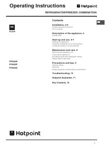 Manuals for Hotpoint Fridge-Freezers