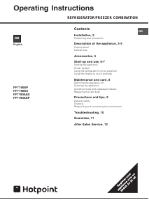 Manuals for Hotpoint Fridge-Freezers