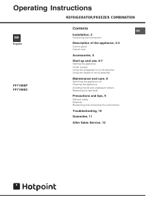Manuals for Hotpoint Fridge-Freezers